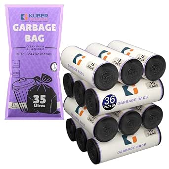 Kuber Industries 24x32 IN Black Big Trash Bags | Extra Large Garbage ...
