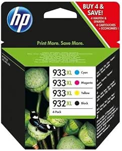 HP 932XL- Black 933XL-Yellow 933XL- Cyan 933XL - Magenta Combo Pack ...