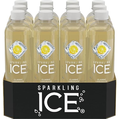 Snapklik.com : Sparkling Ice, Classic Lemonade Flavored Sparkling Water, Zero Sugar