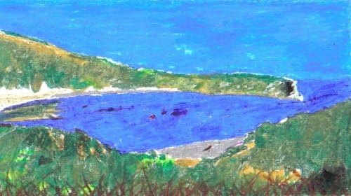 English Gems Lulworth Cove in Dorset Oil Pastel Drawing by UK Artist ...