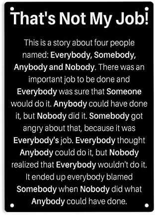 THAT’S NOT MY JOB Small Vintage Tin Metal Pub Sign : Amazon.co.uk: Home ...