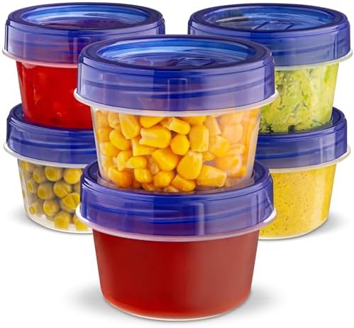 Small Plastic Food Deli Containers With Twist Top Lids - (4 Oz) - [6 ...