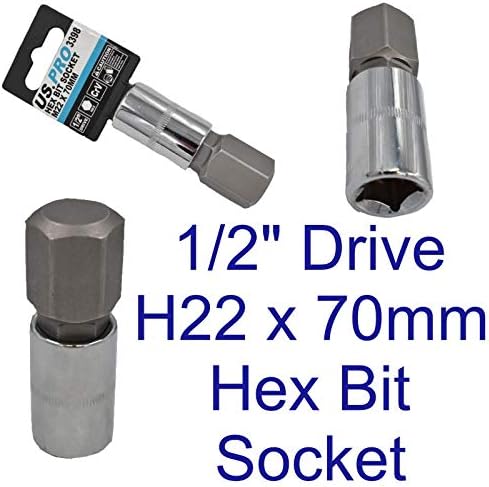 US PRO 1/2" Inch Drive Hex Allen Bit Socket 22mm H22 x 70mm 3398 ...