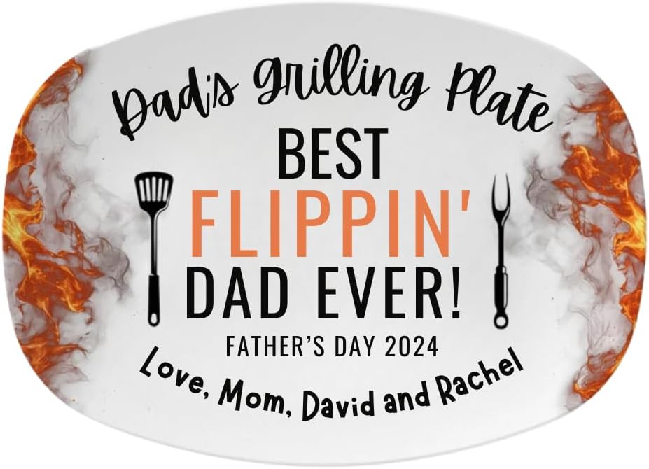 Amazon.com: LASFOUR Custom Grilling Plate Best Flippin' Dad For Dad ...