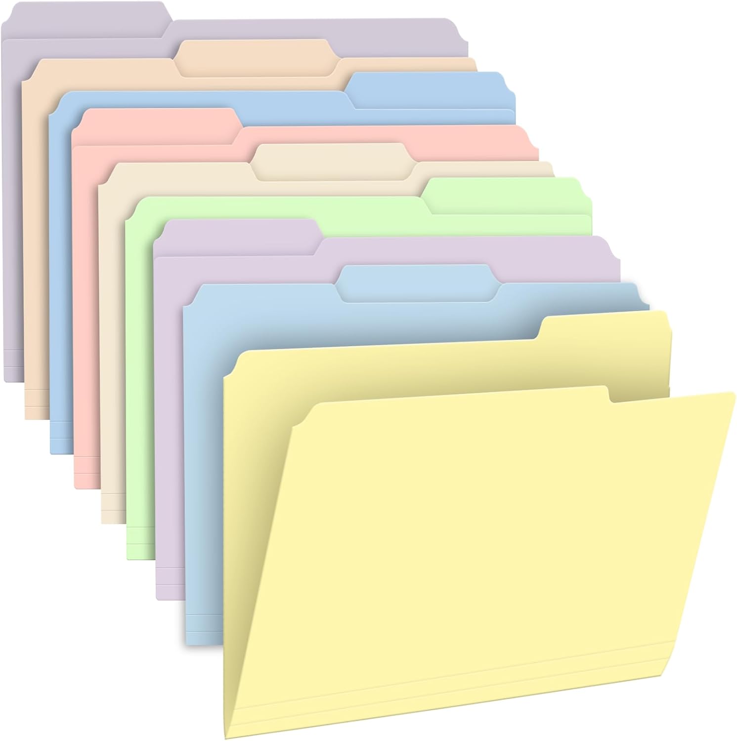 9 Pack Colored File Folders 8.5 x 11 Inch, 1/3 Cut Tab Manilla File ...