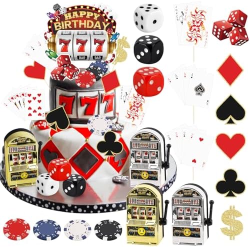 Amazon.com: Edible Playing Cards Cake Decoration- Casino Cake Edible ...