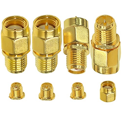RF SIGNAL SMA Coax Connector Kit SMA/RP-SMA Male to RP-SMA/SMA Female ...