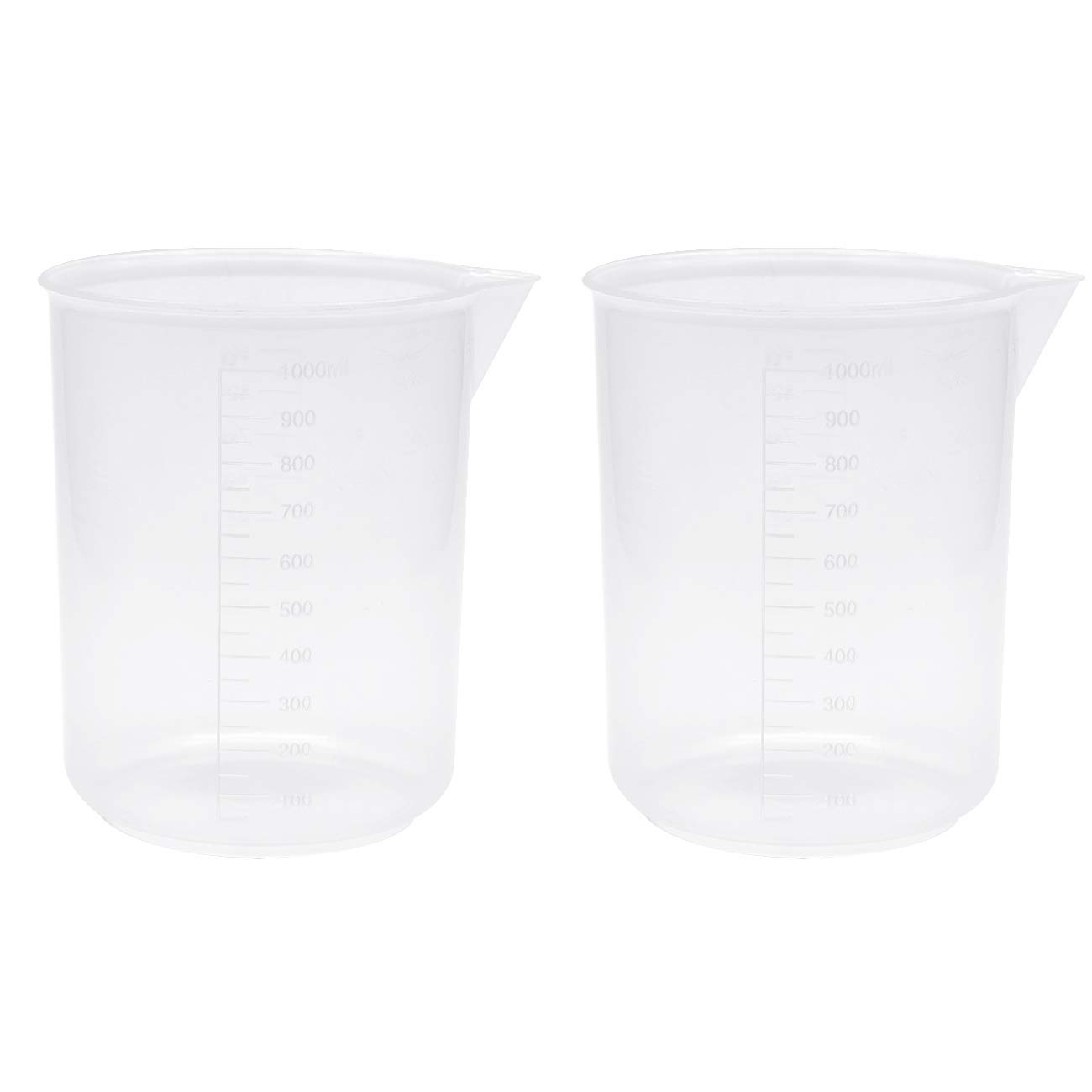 Snapklik.com : 2Pcs 1000ml Lab Graduated Beakers Transparent Plastic ...