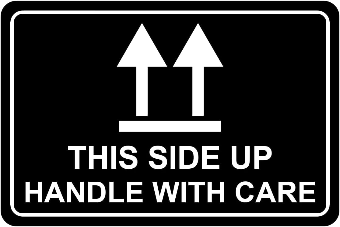 Amazon.com : 2x3 inch 200 PCS Black This Side Up Labels Stickers ...