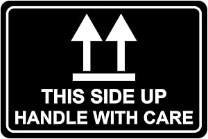 Amazon.com : 2x3 inch 200 PCS Black This Side Up Labels Stickers ...