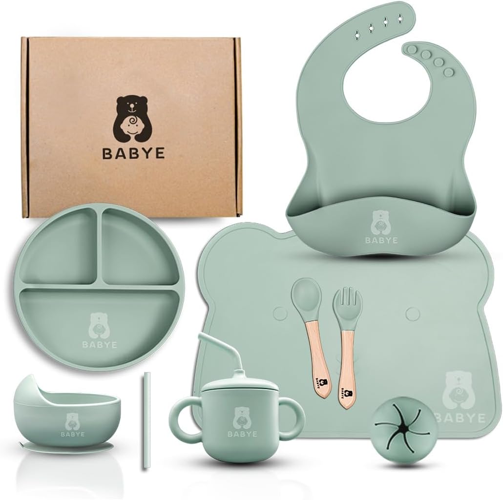 Amazon.com: BABYE Silicone baby feeding set, baby led weaning set ...