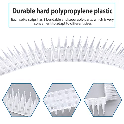 TOBWOLF 12 Pack Bird Spikes, Plastic Fence Spikes for Small Birds ...
