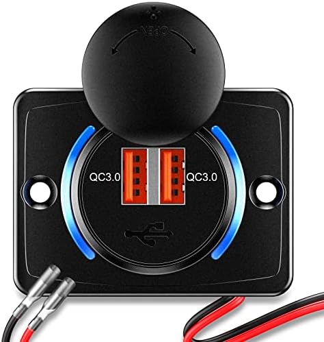 Amazon.com: 2 Pack 12V USB Outlet Dual Quick Charge 3.0 Car USB Ports ...