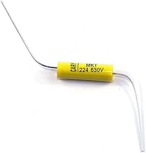 Amazon.com: Cary 10pcs Yellow Long Leads Axial Polyester Film Capacitor 0.22uf 630v for Tube ...
