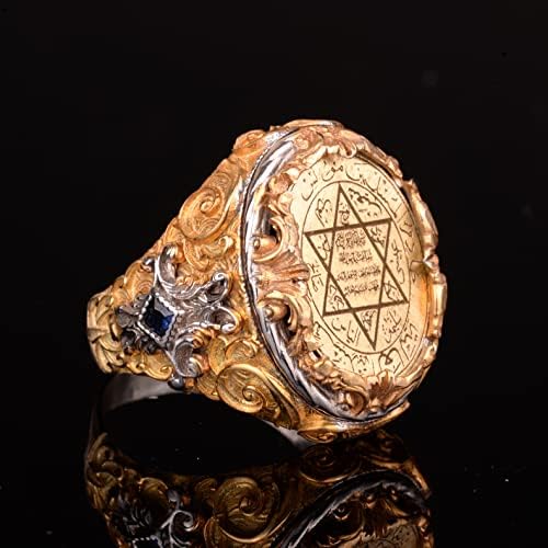 Anillo con símbolo de David Of Star, anillo de sello de Salomón, anillo ...