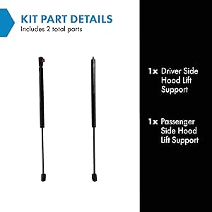 Amazon.com: Driver & Passenger Side Hood Lift Support Shock Strut Set ...
