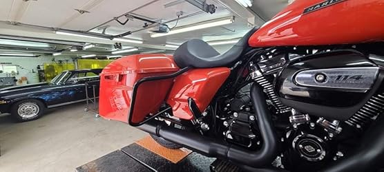 Gloss Black Rear Saddlebag Guards Support Kit Harley Davidson Touring ...