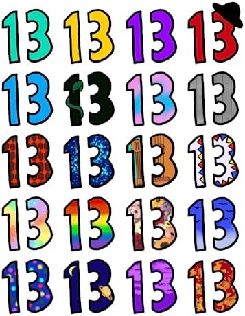 Amazon.com : Lucky Number 13 Temporary Tattoos Stickers for Fans,20Pcs ...