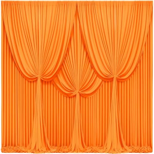 Amazon.com : 40x10FT Orange Backdrop Curtains for Wedding Parties ...