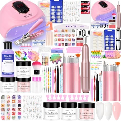 Amazon.com: Acrylic Nail Kit Starter Set Acrylic Powder with Nail Drill ...