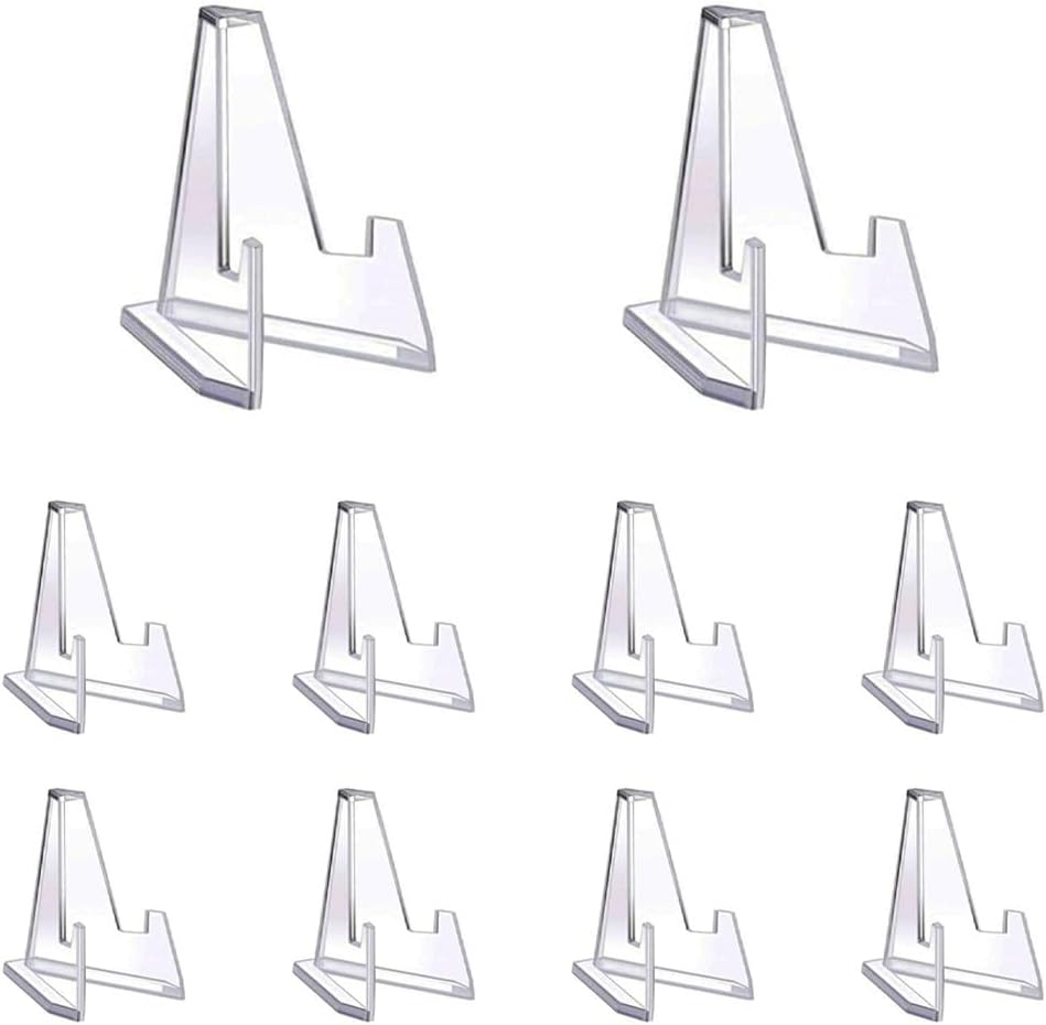 Amazon.com: Richeng 10 Packs Clear Acrylic Coin Small Easel Stands ...