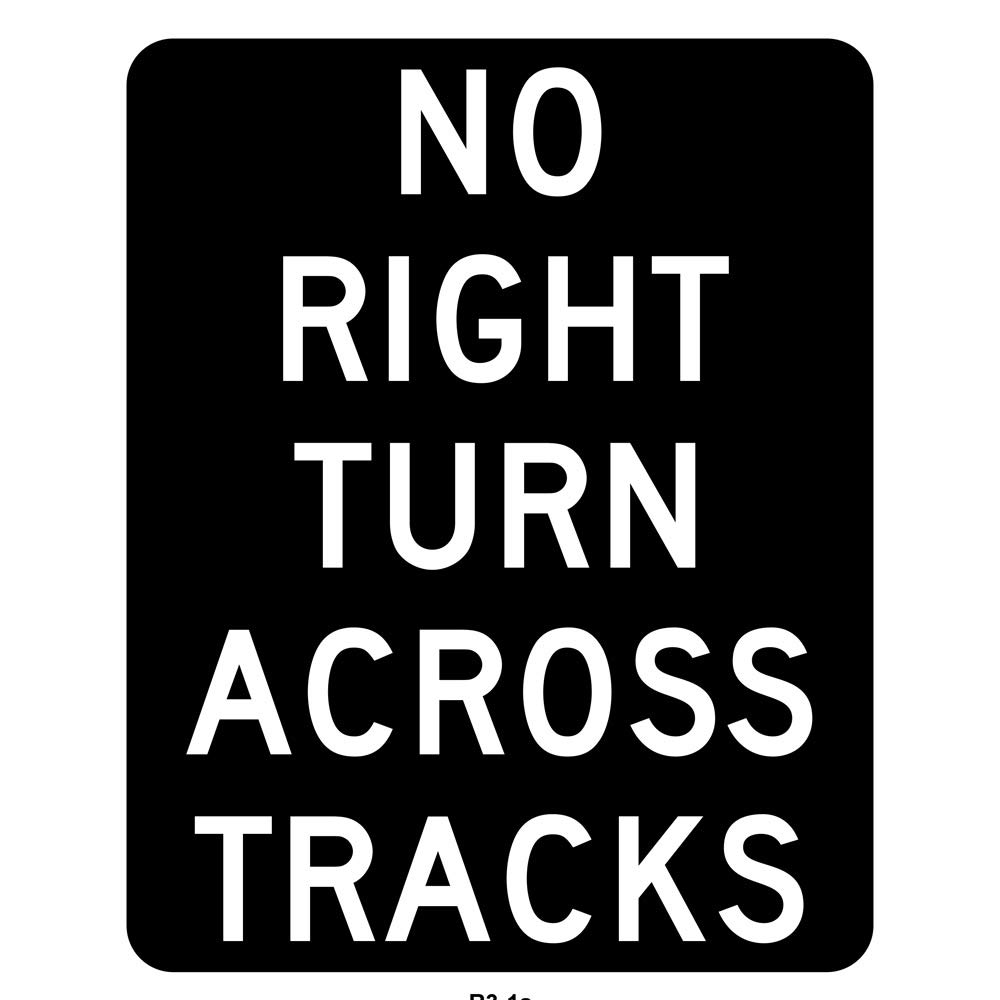 Amazon MUTCD R3 1a No Right Turn Across Tracks Blackout 3M amazon-mutcd-r3-1a-no-right-turn-across-tracks-blackout-3m