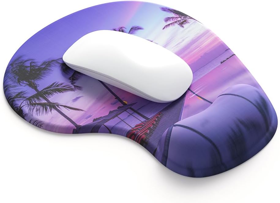 Amazon.com: Office Mousepad with Gel Wrist Support - Ergonomic Gaming Desktop Mouse Pad Wrist ...