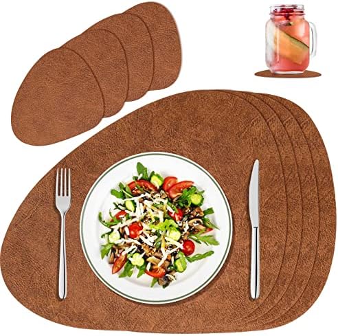 CHENEVER 8 Pcs Set de Table en Cuir et Dessous de Verre, Napperon en ...