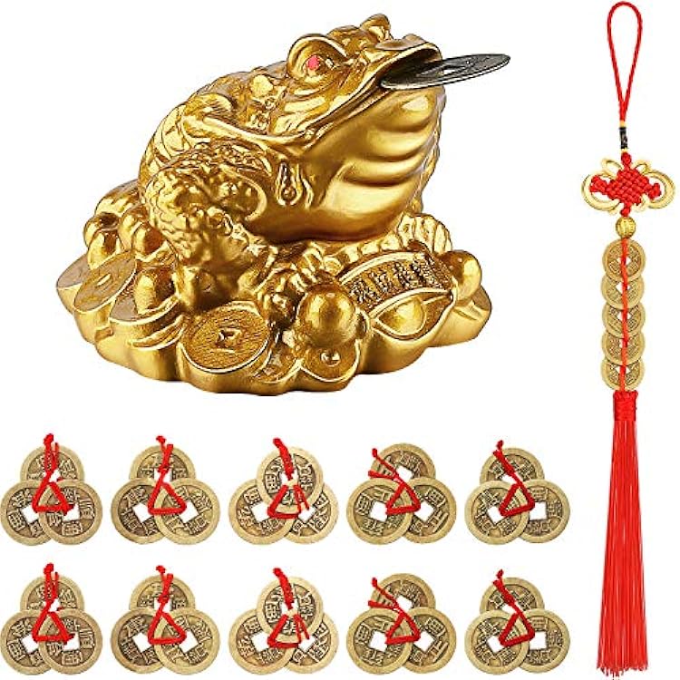 Feng Shui Money Frog Statue with Chinese Knot Coins Nepal | Ubuy