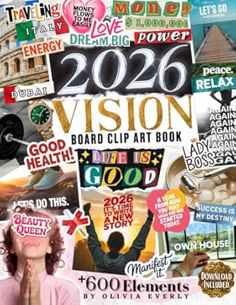 2026 Vision Board Clip Art Book: 600+ Extensive Collection of Powerful ...
