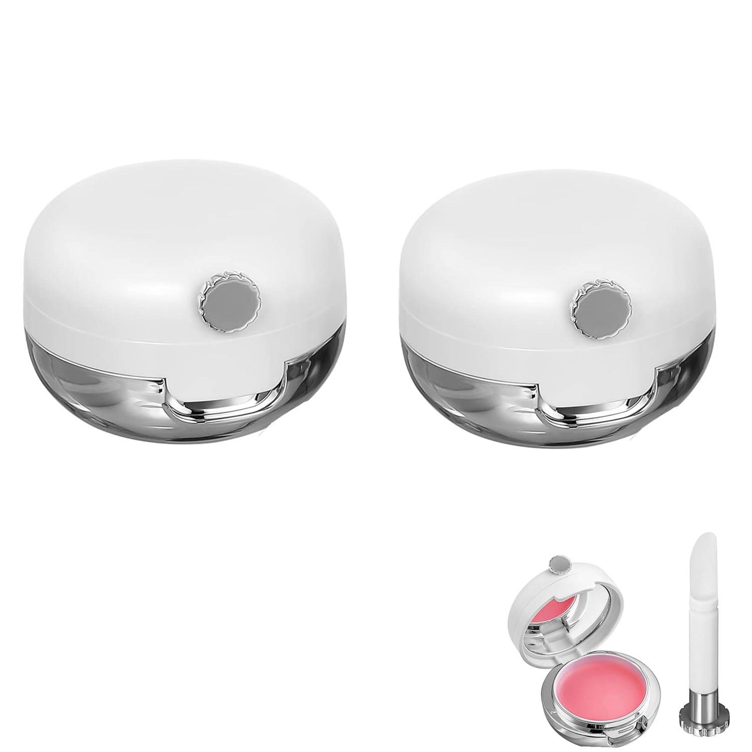 2 Pack Empty Lips Balm Jars Portable Lip Mask Containers Lipstick Pot ...
