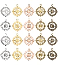 Amazon.com: SUNNYCLUE 1 Box 50Pcs Compass Charms Nautical Charms ...