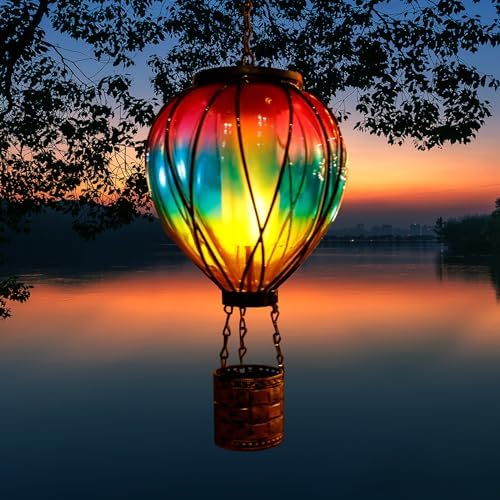 Amazon.com: SAGEFINDS Solar Hot Air Balloon | Outdoor LED Hanging ...