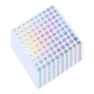 Amazon.com: 10 Pcs/set 1-500 Round Number Stickers Laser Digital Label ...