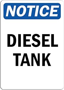Amazon.com : Notice - Diesel Tank Sign | Label Decal Sticker Retail ...