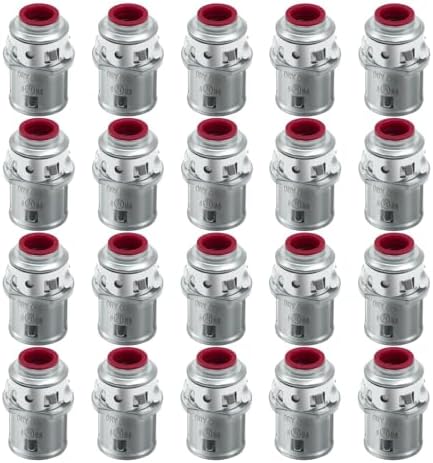 3/8" Snap-in MC Connector (20 Pack) - Zinc Metal-Clad Cable Connector ...