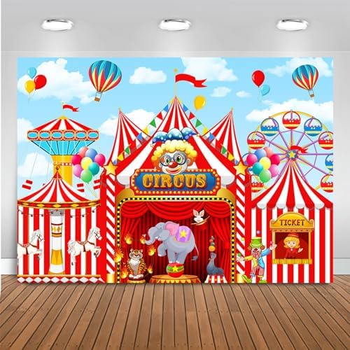 Amazon.com : Mocsicka Circus Backdrop Circus Carnival Theme Party Decorations Day Carnival Tent ...