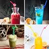 Amazon.com: AxiyanX Straws Disposable,Colorful Straws Drinking Plastic ...