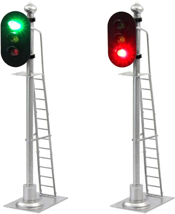 Amazon.com: JTD433GYR 2PCS Model Railroad Train Signals 3-Lights Block ...