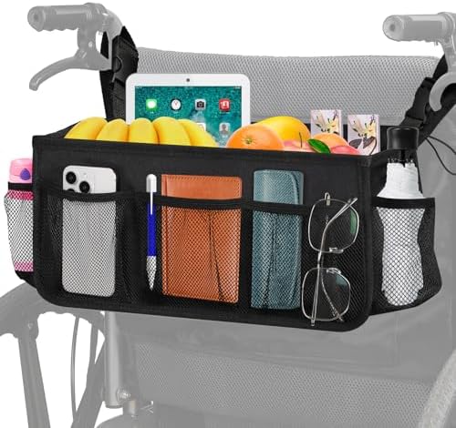 Amazon.com : BWJYXXSC Wheelchair Bag with Cup Holder, Wheelchair ...