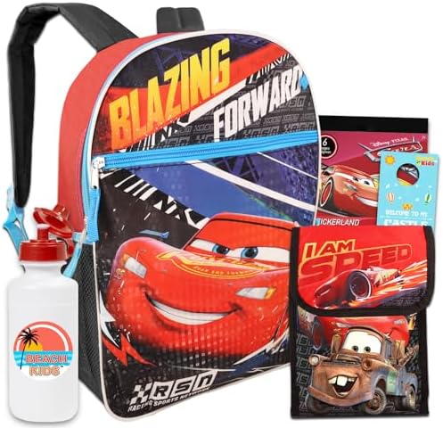 Amazon.com | Disney Cars Lightning McQueen Backpack 3D Tire Pocket ...