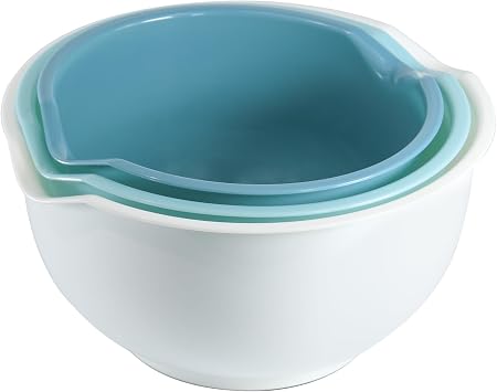 Amazon.com: Cheeren Set of 3 Mixing Bowls with Pour Spout-Nesting ...