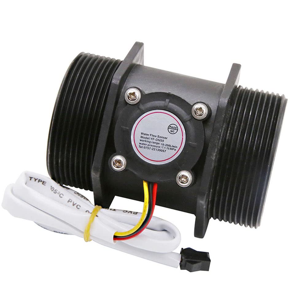 DN50 Hall Effect Water Flow Sensor Liquid Turbine Flow Meter 10-300L ...