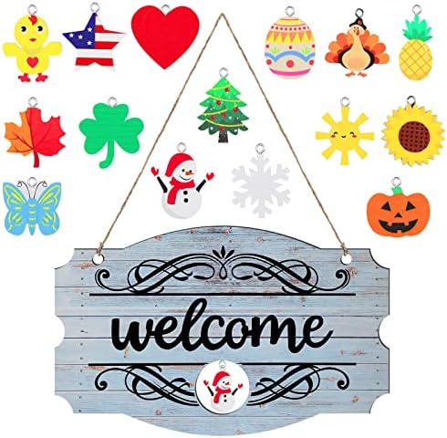 Amazon.com: The Lakeside Collection Wall Hanging Welcome Sign with 6 ...