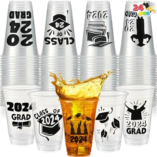 Amazon.com: FoldTier 100 Pcs 16 oz Graduation Cups Class of 2024 ...