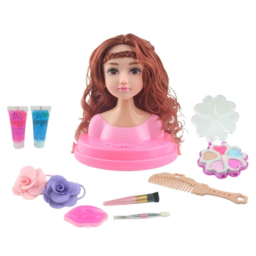 CALANDIS Girls Pretend Play Make Up Kit Doll Styling Head with ...