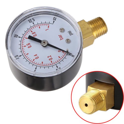 Low Pressure Gauge for Fuel Air Oil Gas Water 50mm 0-15 PSI 0-1 Bar 1/4 ...