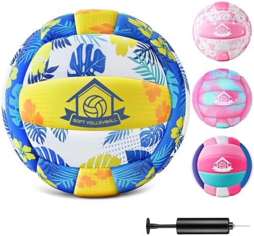 Amazon.com : Lemmeko Soft Indoor Volleyball, Cushioned Cover Training ...
