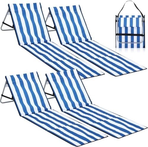 Amazon.com : DoubleFill 4 Pcs Portable Beach Lounge Chairs, Modern ...