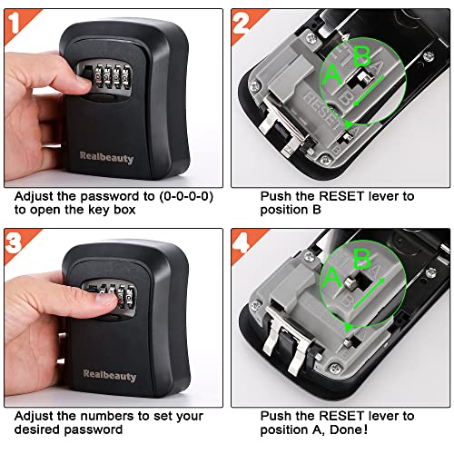 Wall Mounted Key Safe – Combination Key Safe Outdoor Key Box/Wall Mount ...